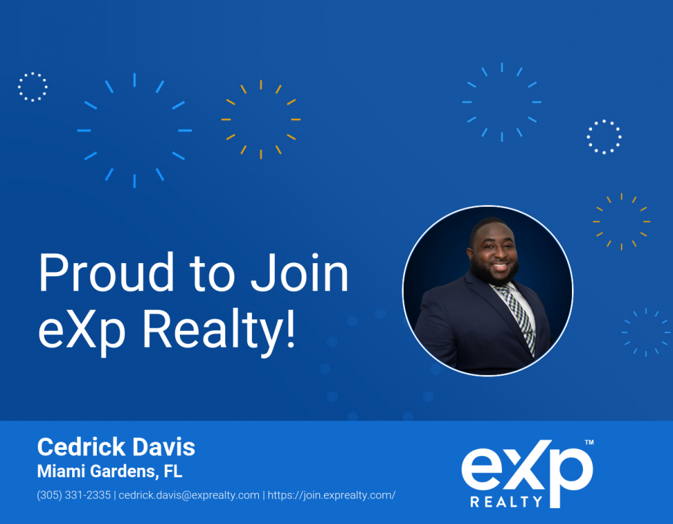 eXp Realty Welcomes Cedrick Davis! - Explode Your Career